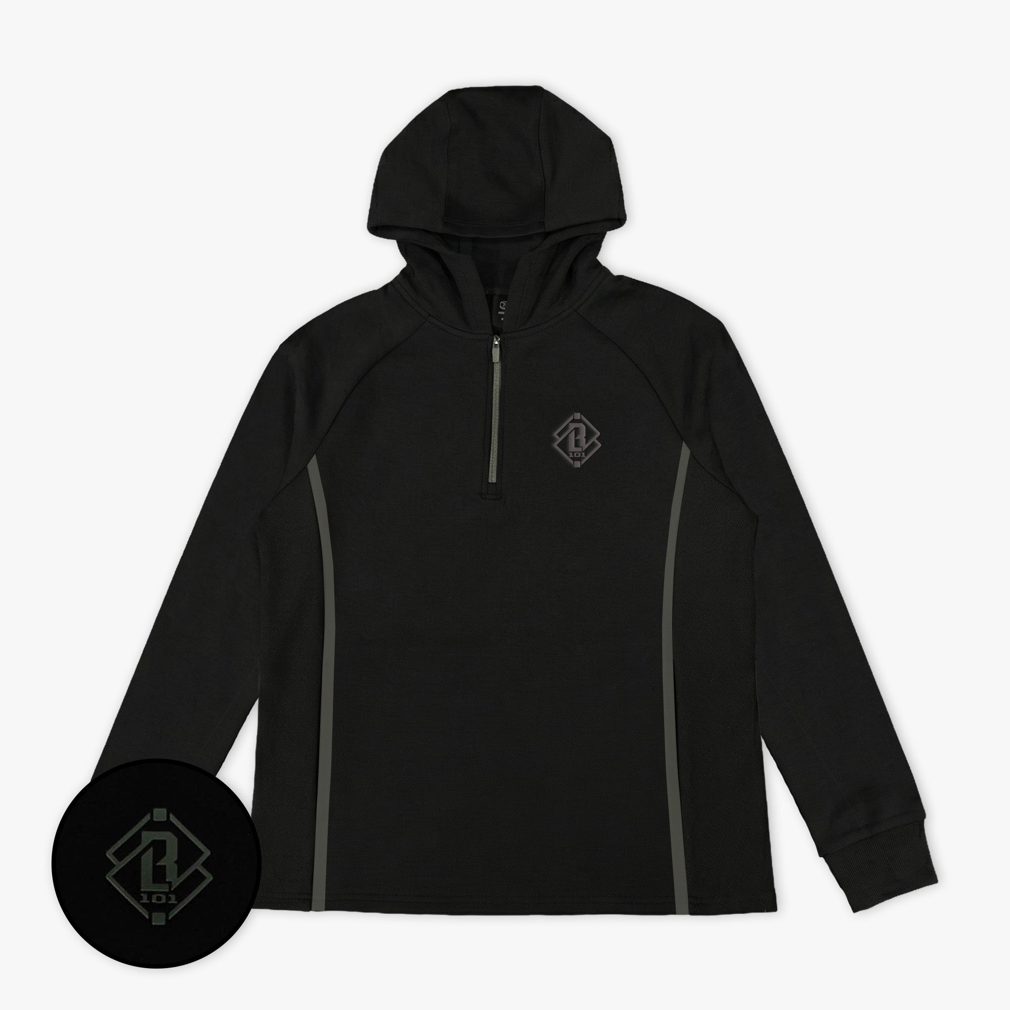 Diamond Tech Knit Zip Hoodie - Black - Baseball Lifestyle 101