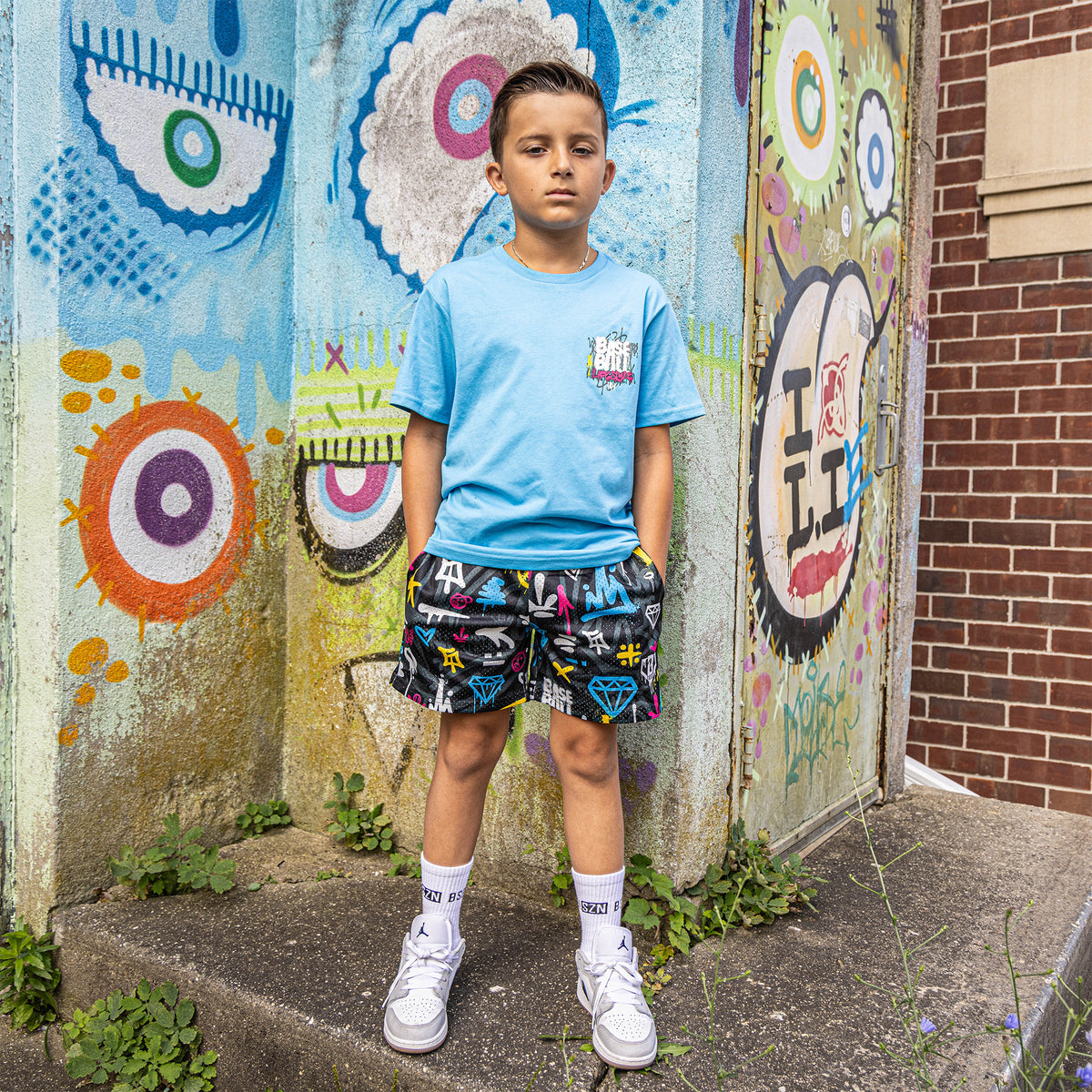 Graffiti Drip Youth Shorts - Baseball Lifestyle 101