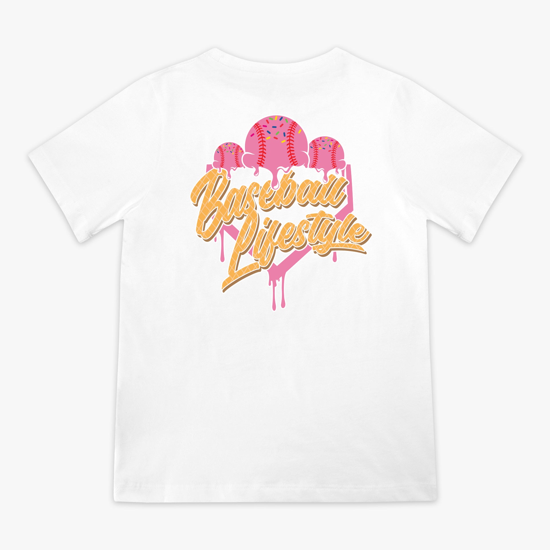 Ice Cream Youth Baseball Tee - Strawberry - Baseball Lifestyle 101