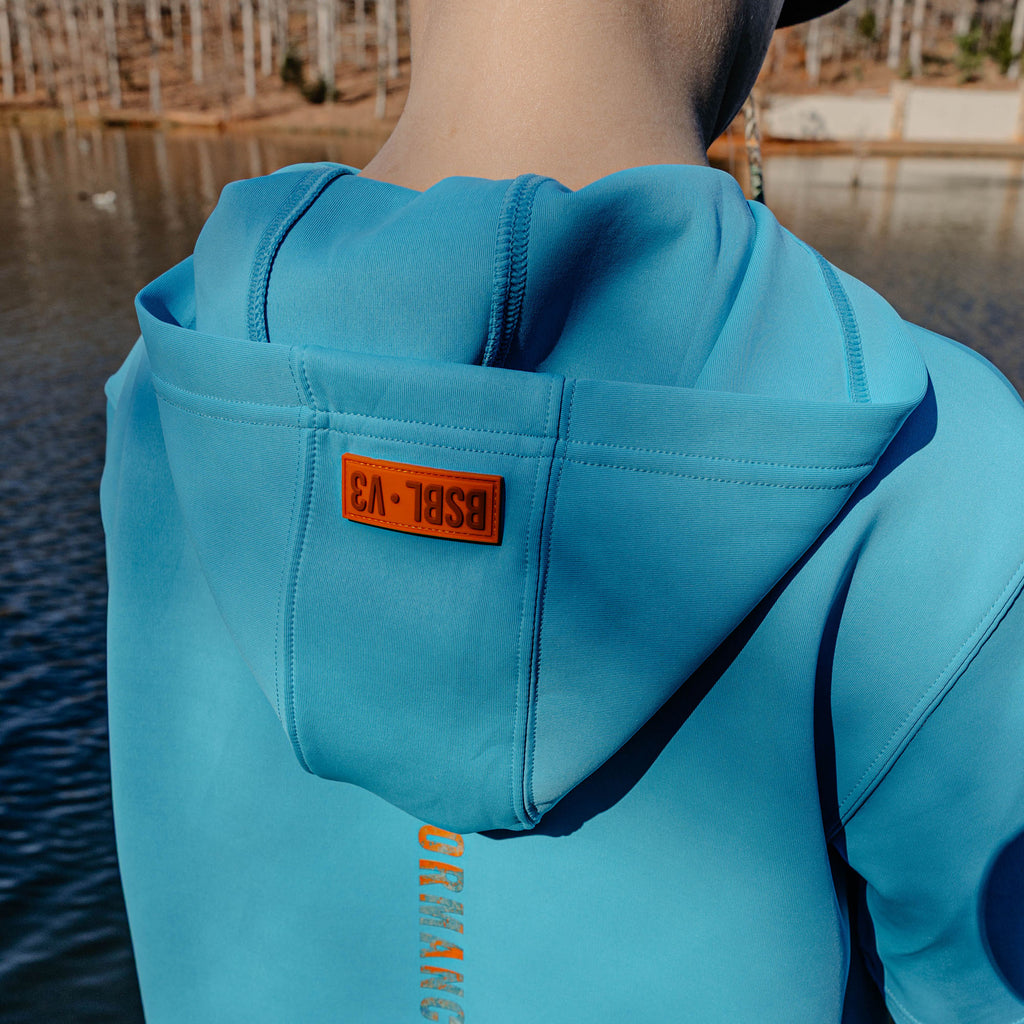 Realtree BSBL-SZN Short Sleeve Youth Hoodie V3 - Bright Blue/Aspect-Or ...